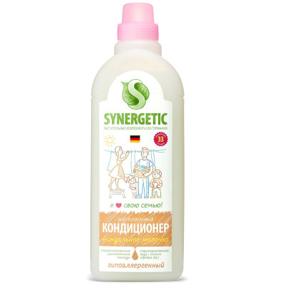 Кондиционер для белья Synergetic Миндальное молочко 1 л. Купить в интернет-магазине Бонжур