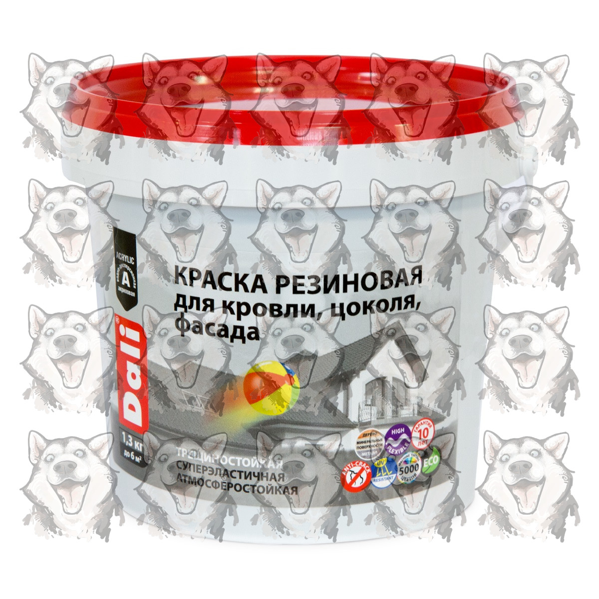 Краска резиновая Dali для кровли цоколя фасада черный 6 кг. Купить в ...