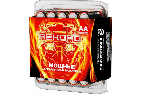 Батарейка Рекорд алкалиновая тип АА LR6 РВ30 напряжение: 1.5V 30 шт ...