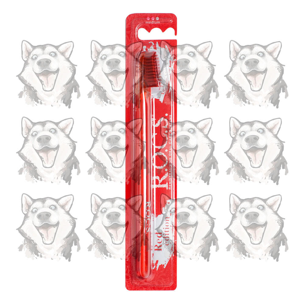 Зубная щетка Rocs red edition classic. Купить в интернет-магазине Бонжур